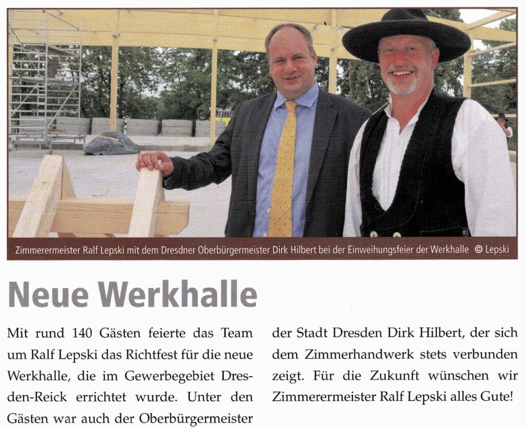 Neue Werkhalle eingeweiht - Holzbau Lepski GmbH